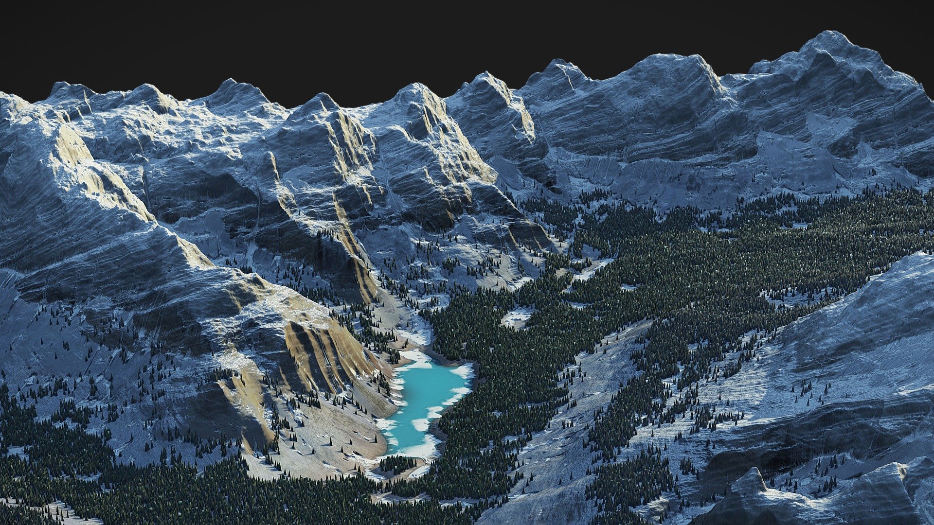 Canada - Moraine Lake (World Machine) - Buy Royalty Free 3D model by ...