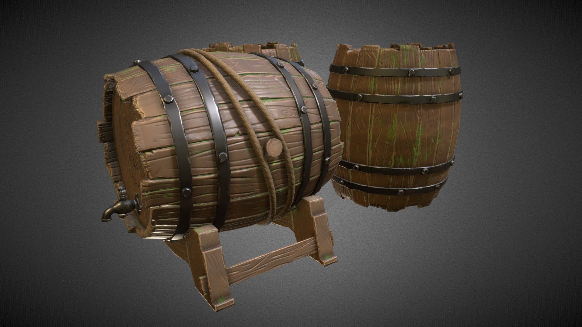 Stylized barrel - 3D model by Woody_wu [15f6ee3] - Sketchfab