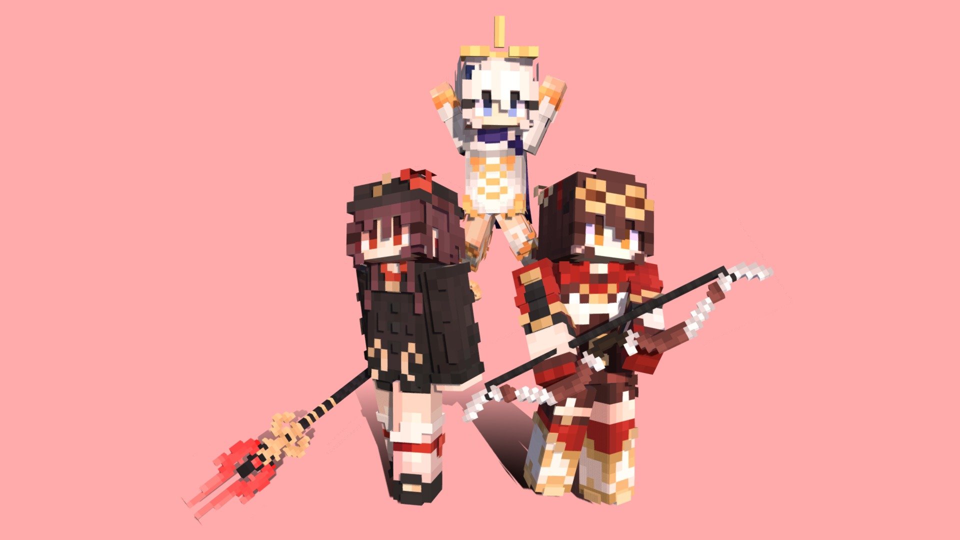 Hu tao,amber and paimon skins - 3D model by Hirx's (@Hirxs_mc) [15f91cc ...