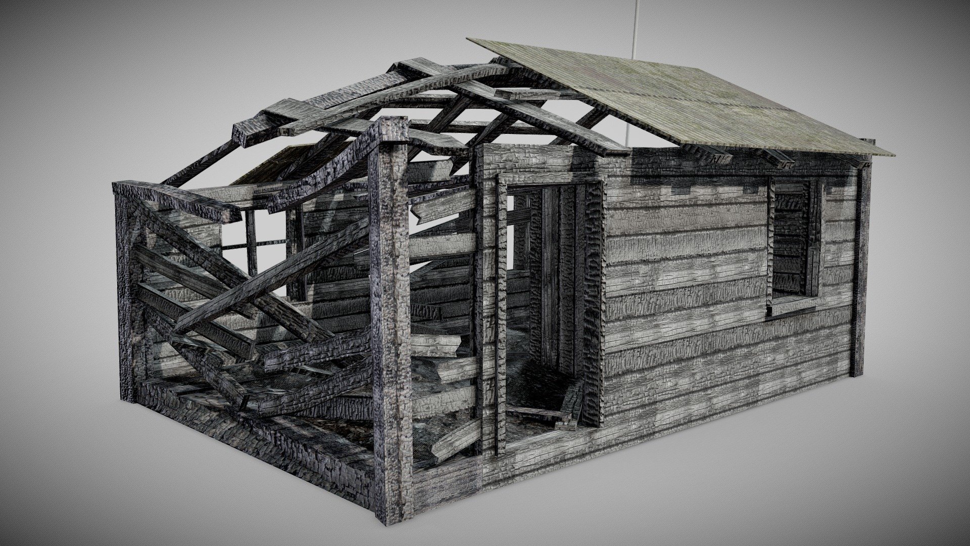 Burned House A damaged as1 - Buy Royalty Free 3D model by ...