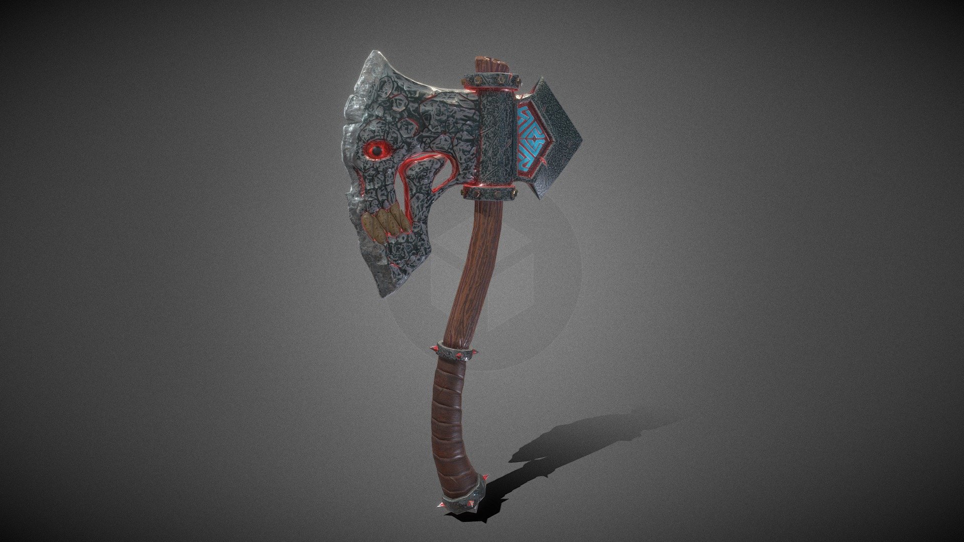 Demon Skull Axe - Stylized Game Prop - 3D model by Pramod U (@pramod ...