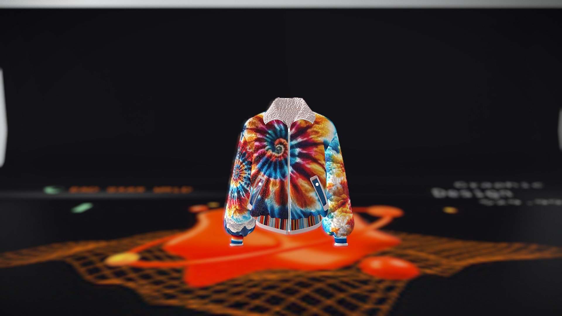 Tye-dye Sherpa jacket with Y2K Pattern - 3D model by BAD BXAR WRLD ...