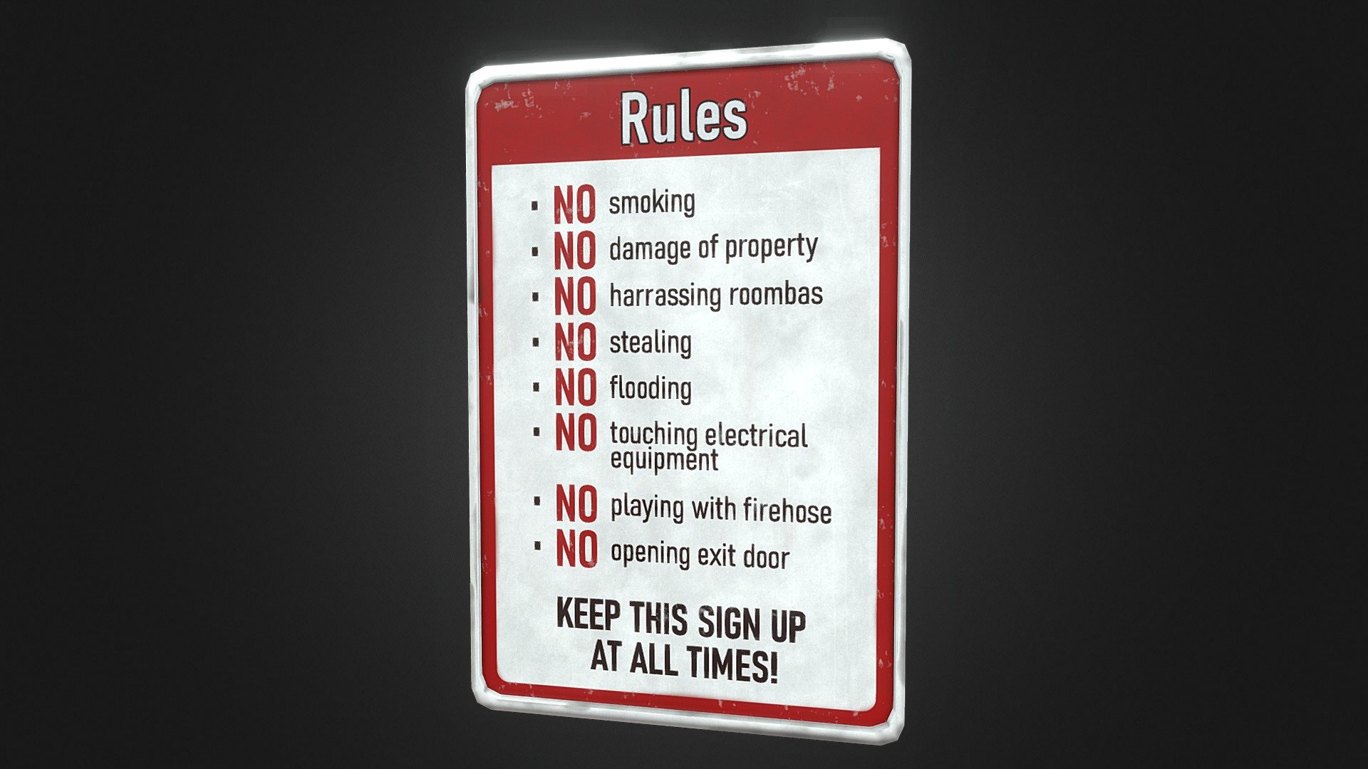 Rules Poster - 3D model by KristinStetz [160ac61] - Sketchfab