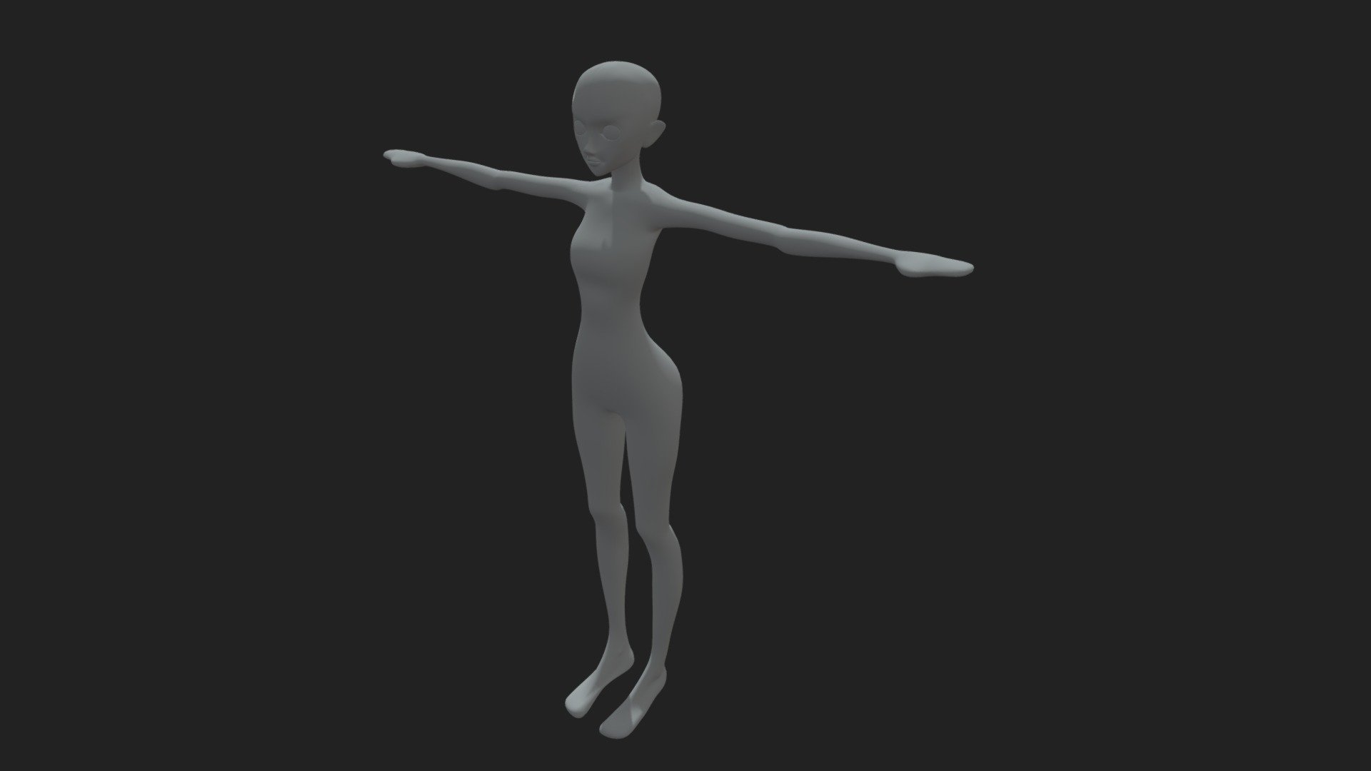 Semi-Lowpoly Anime Girl Basemodel - Download Free 3D model by ...