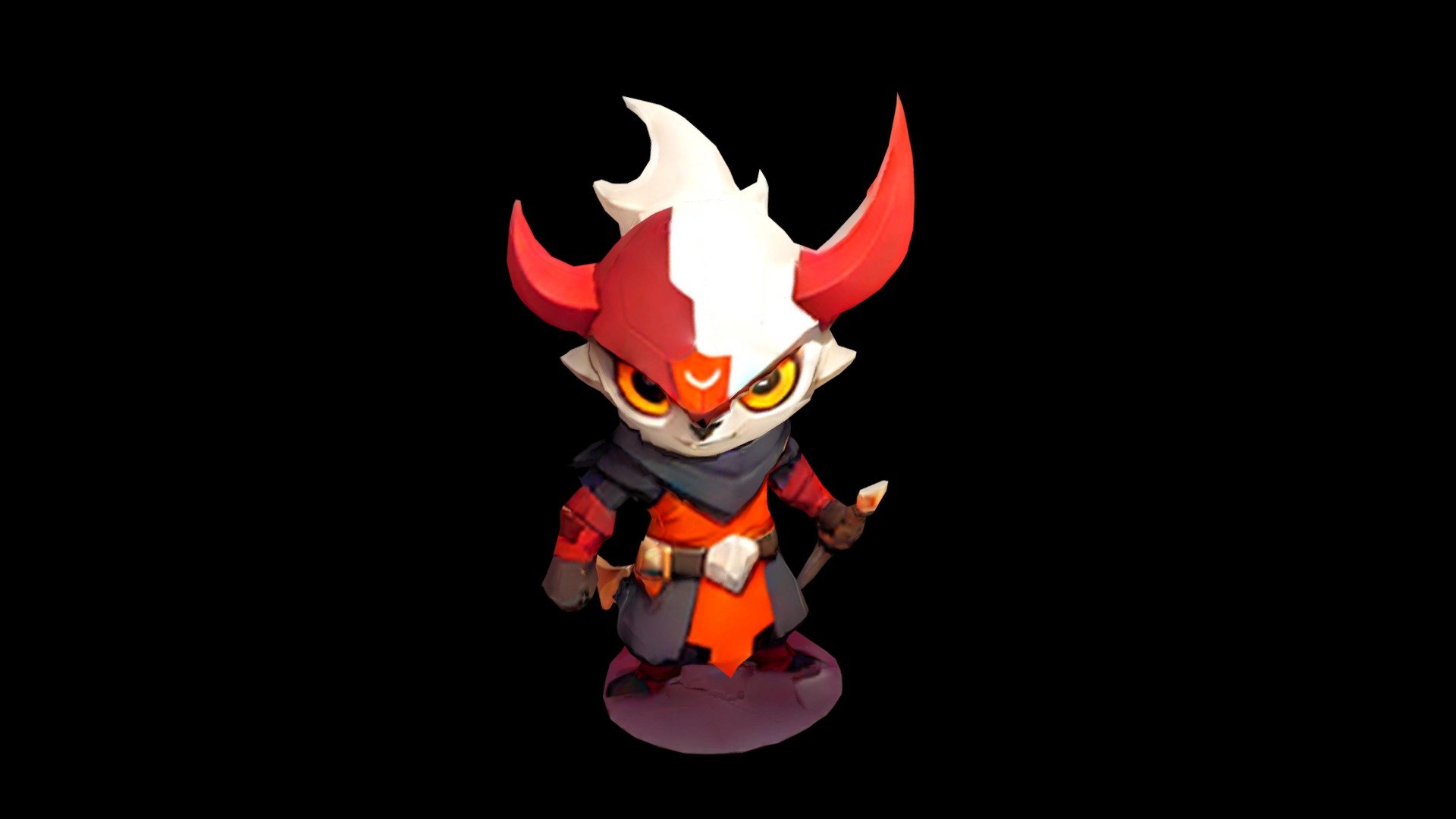A cartoon-style character with red and white arm - Download Free 3D ...
