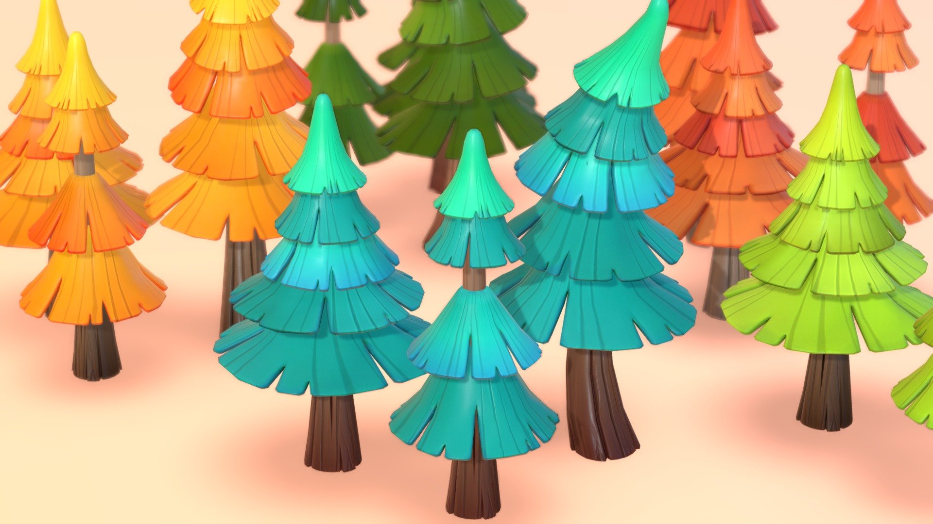 Pine Trees 002 - Buy Royalty Free 3D model by Stylized Box (@Stylized ...