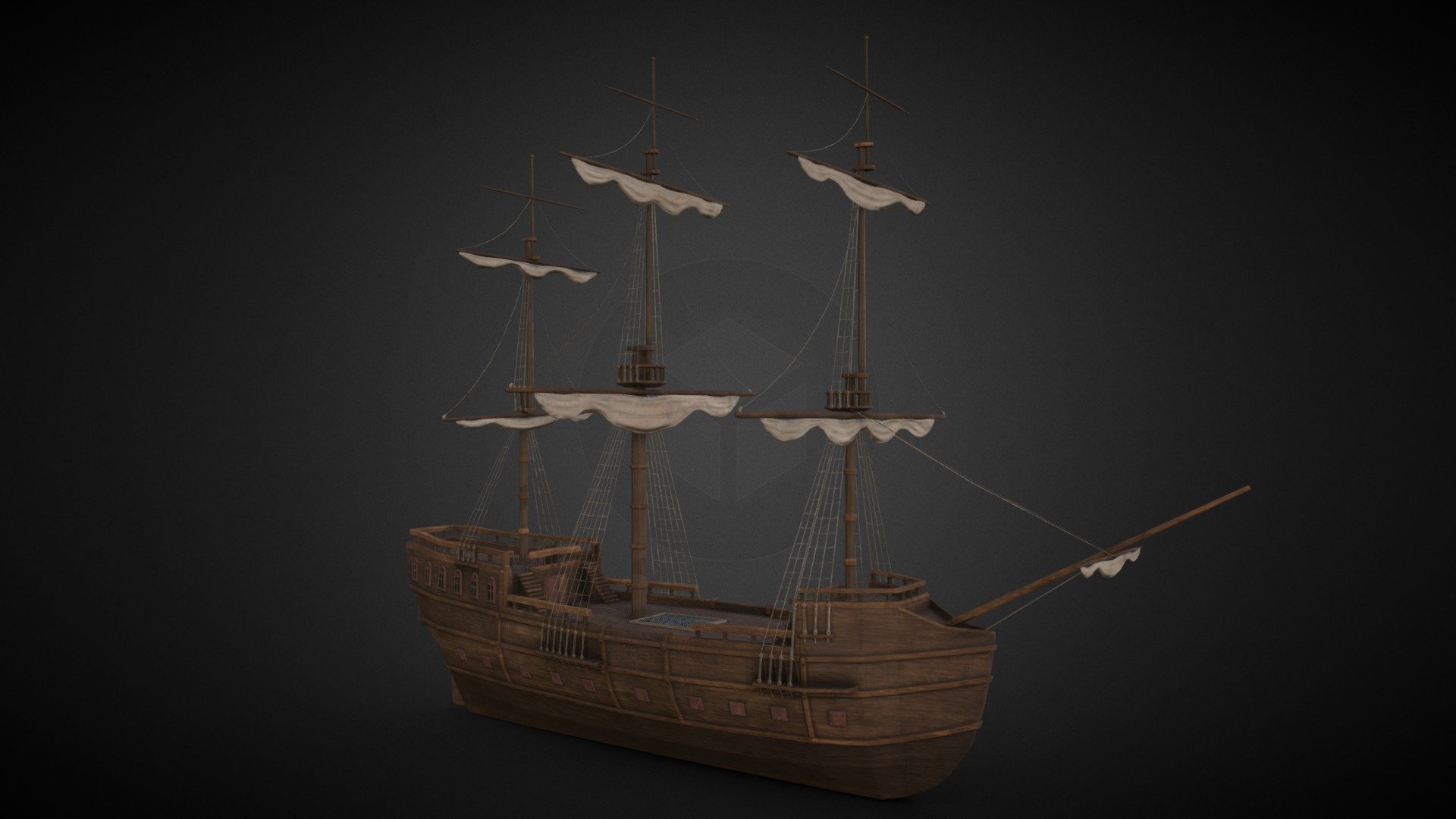 Simple Galleon - Download Free 3D model by Lee Johansson (@lee ...
