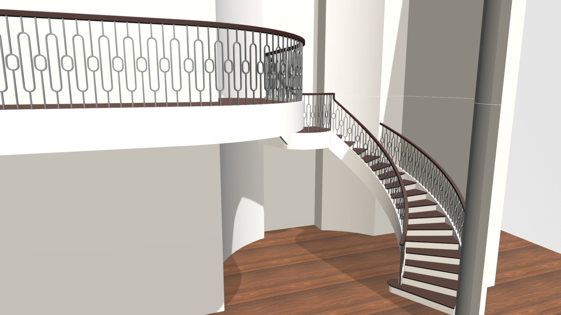 48550 curved stair with oval balusters - 3D model by designedstairs ...