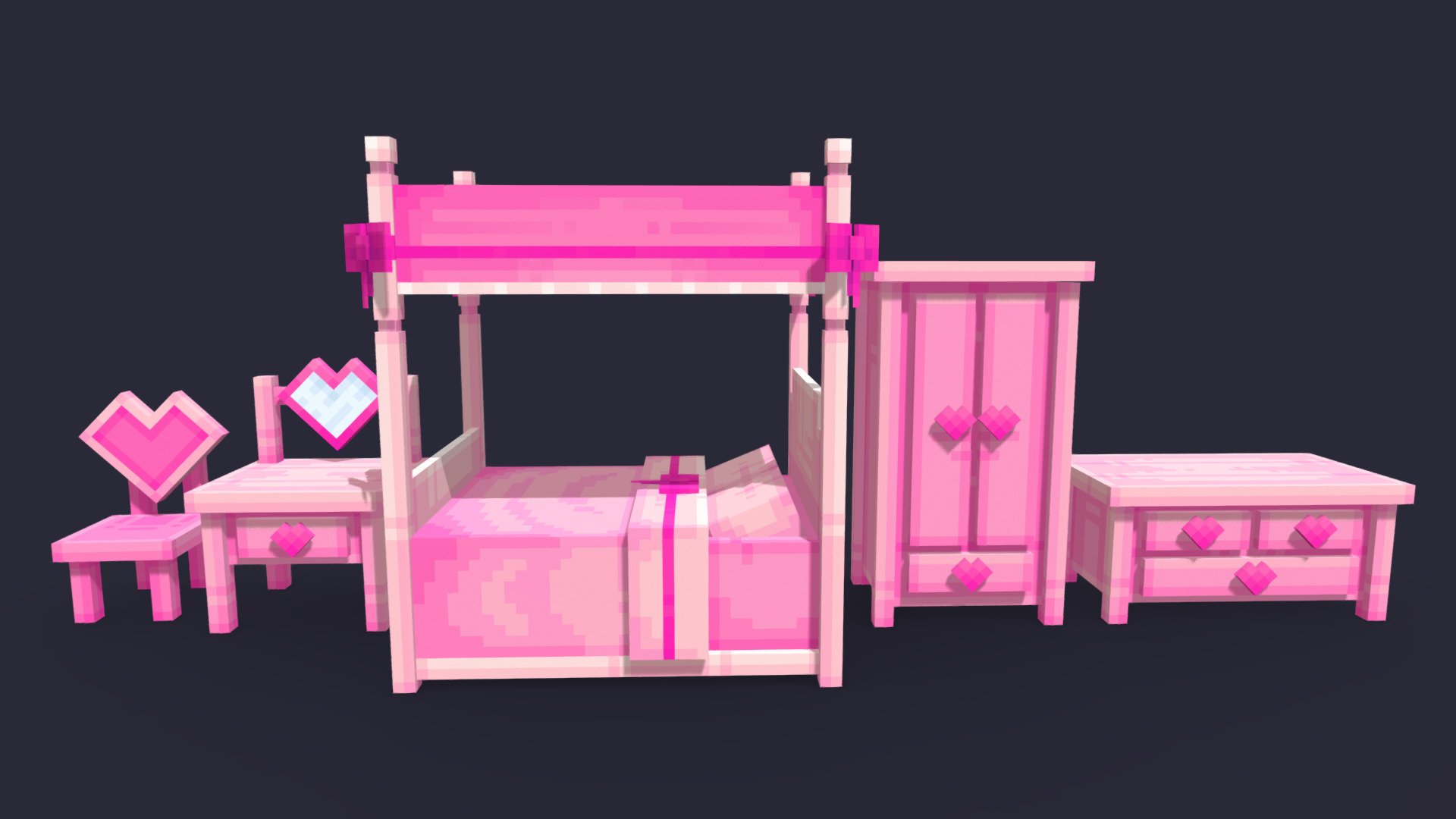 Sweetheart Bedroom Set - 3D model by Workshop Six (@workshop_six ...