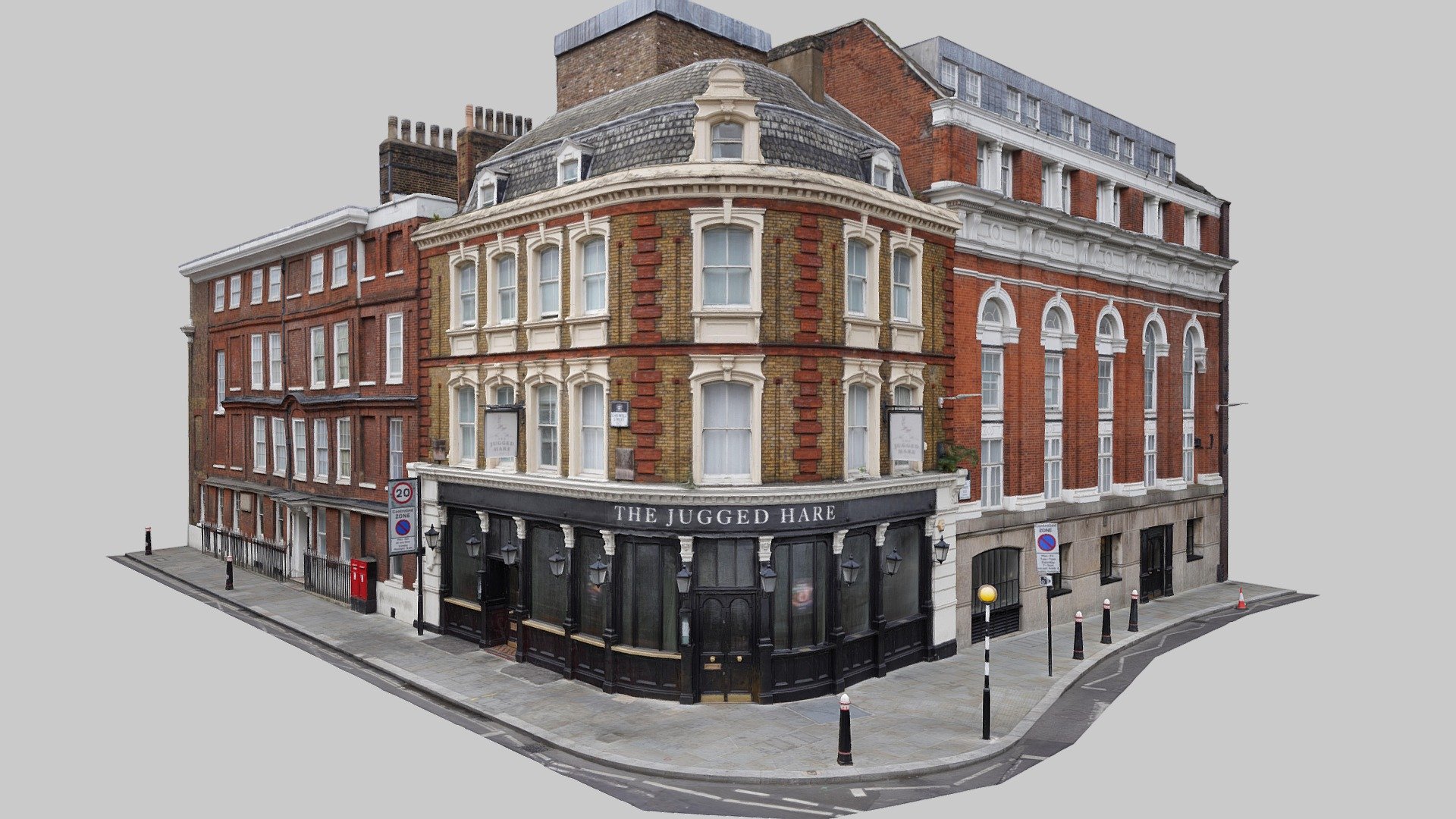 Jugged Hare Pub Corner Buildings - Buy Royalty Free 3D model by ...