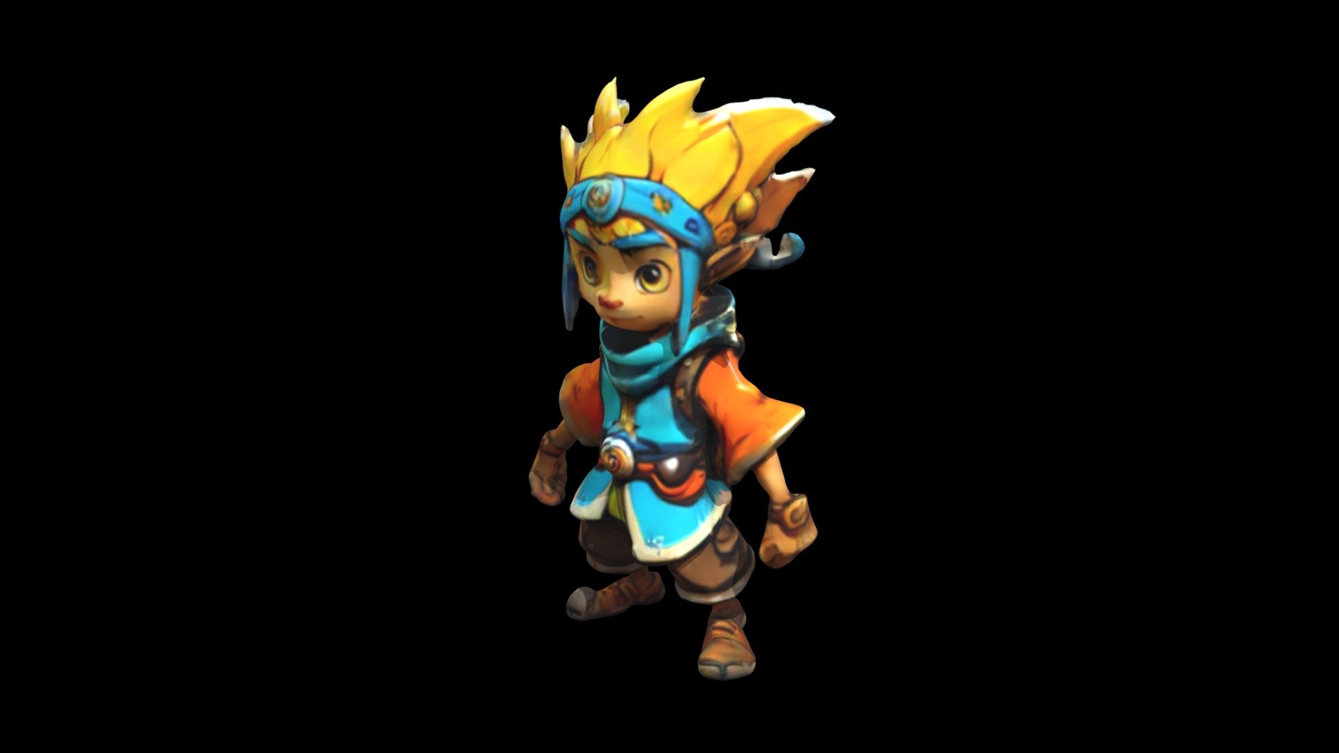 a cartoon drawing of a boy with yellow hair a - Download Free 3D model ...