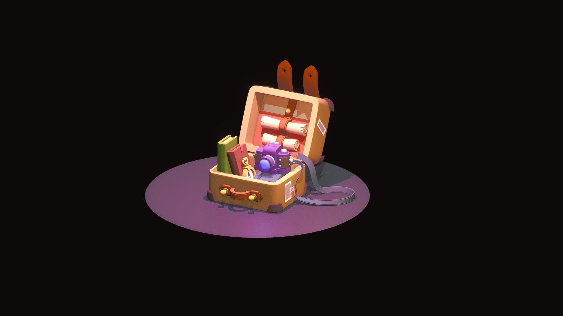 Traveler's Suitcase - 3D model by rafalligator [1631ac2] - Sketchfab