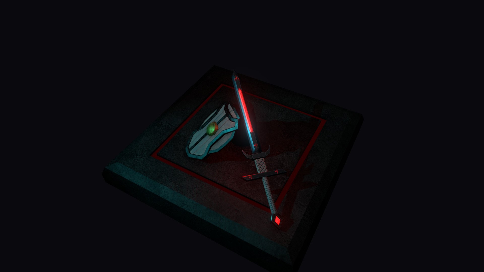 Blood Magic Zweihander and Shield - Download Free 3D model by ...