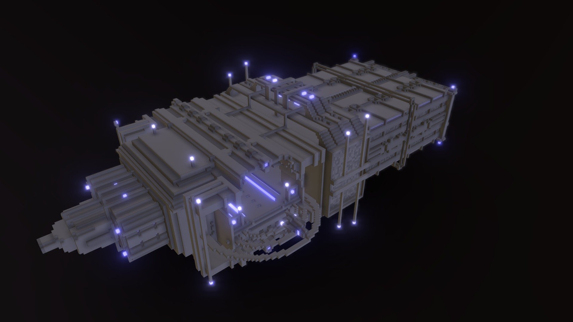 Voxel MOTHERship - 3D model by rudua [163c3ec] - Sketchfab