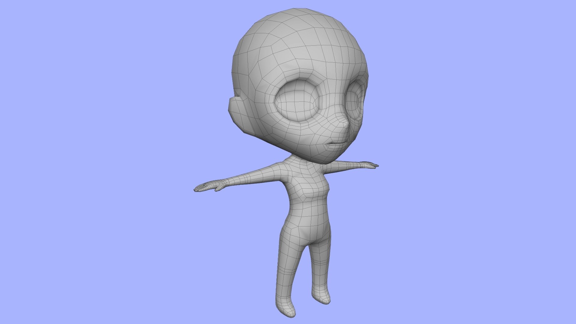 Chibi Character female base low poly mesh - Buy Royalty Free 3D model ...