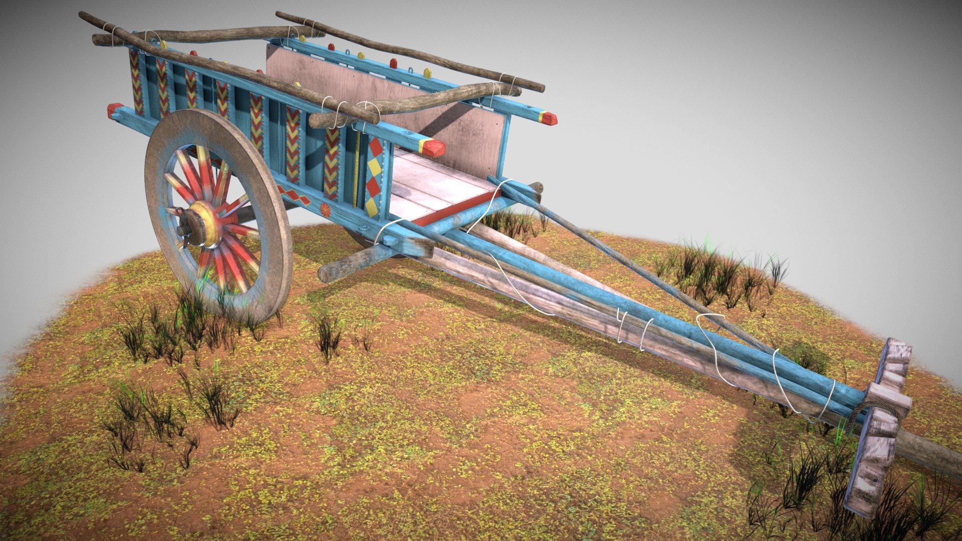 Bullock Cart - 3D model by Manish Gautam (@grvgtm664) [163fb0a] - Sketchfab