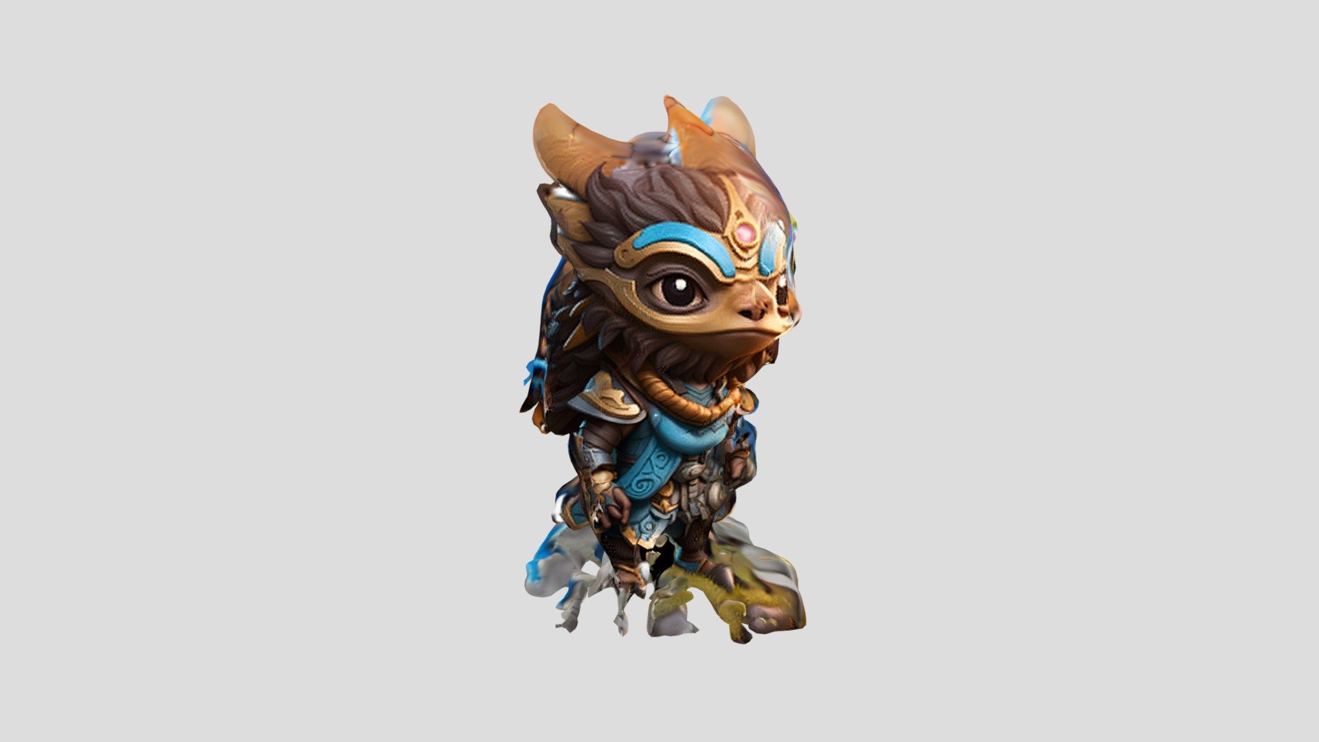 Chibi Warrior with Horns A small, stylized wa - Download Free 3D model ...