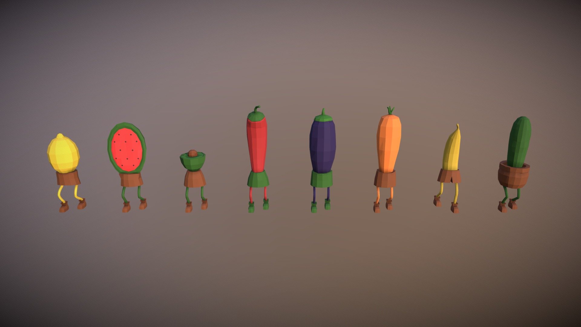 Party Fruits, And Plants - 3D model by DimLitStudio [16419e5] - Sketchfab
