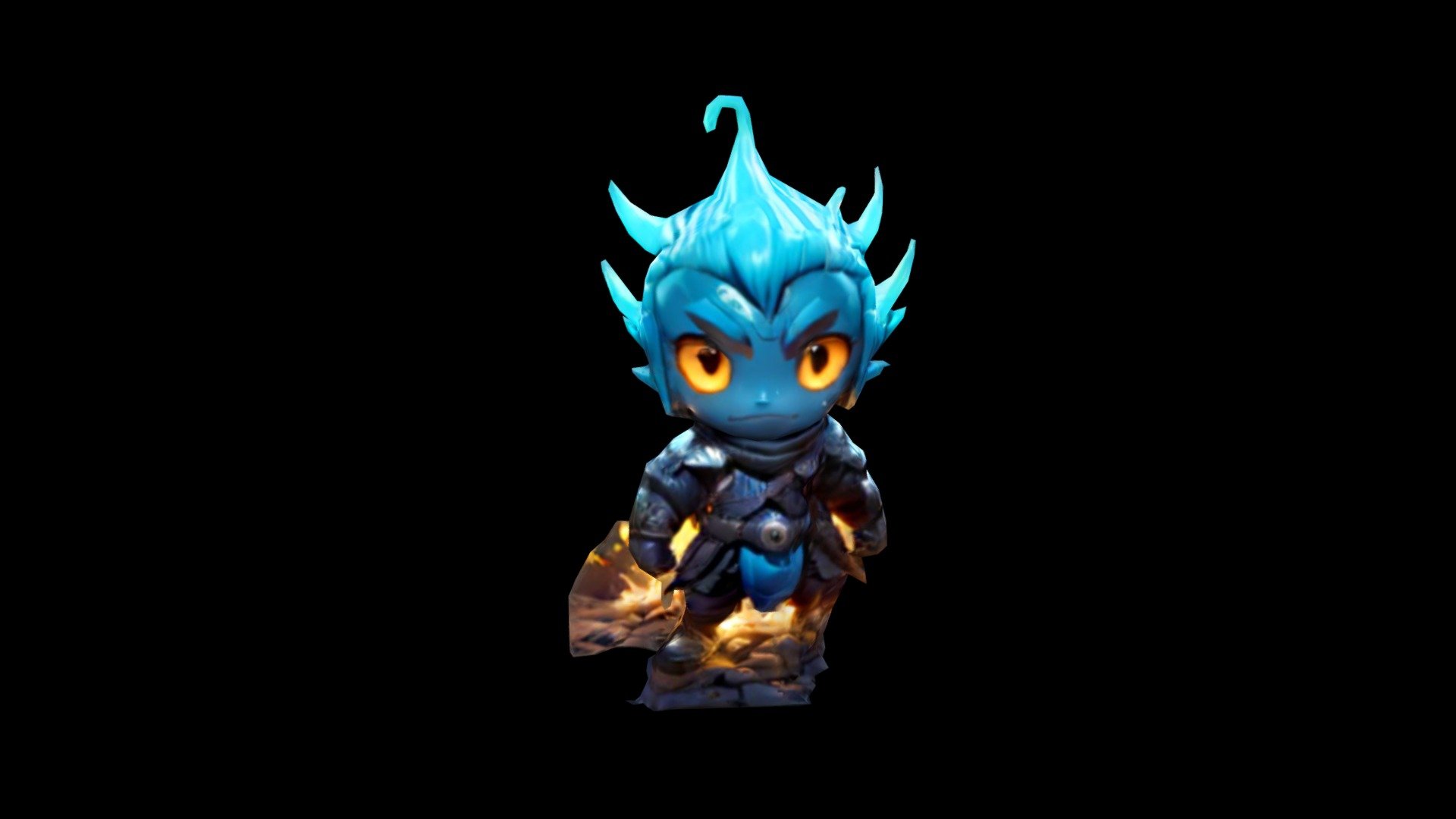 Anime-style illustration of an angry blue demon - Download Free 3D ...