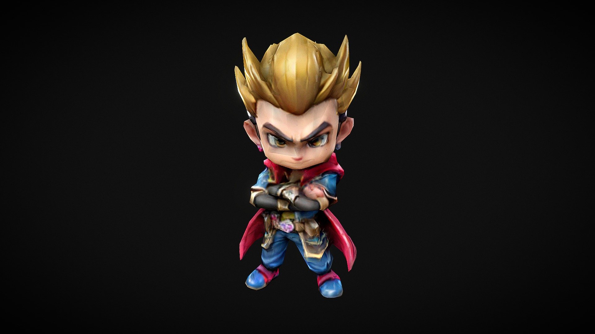 Anime/Video game character: Warrior with gold sp - Download Free 3D ...