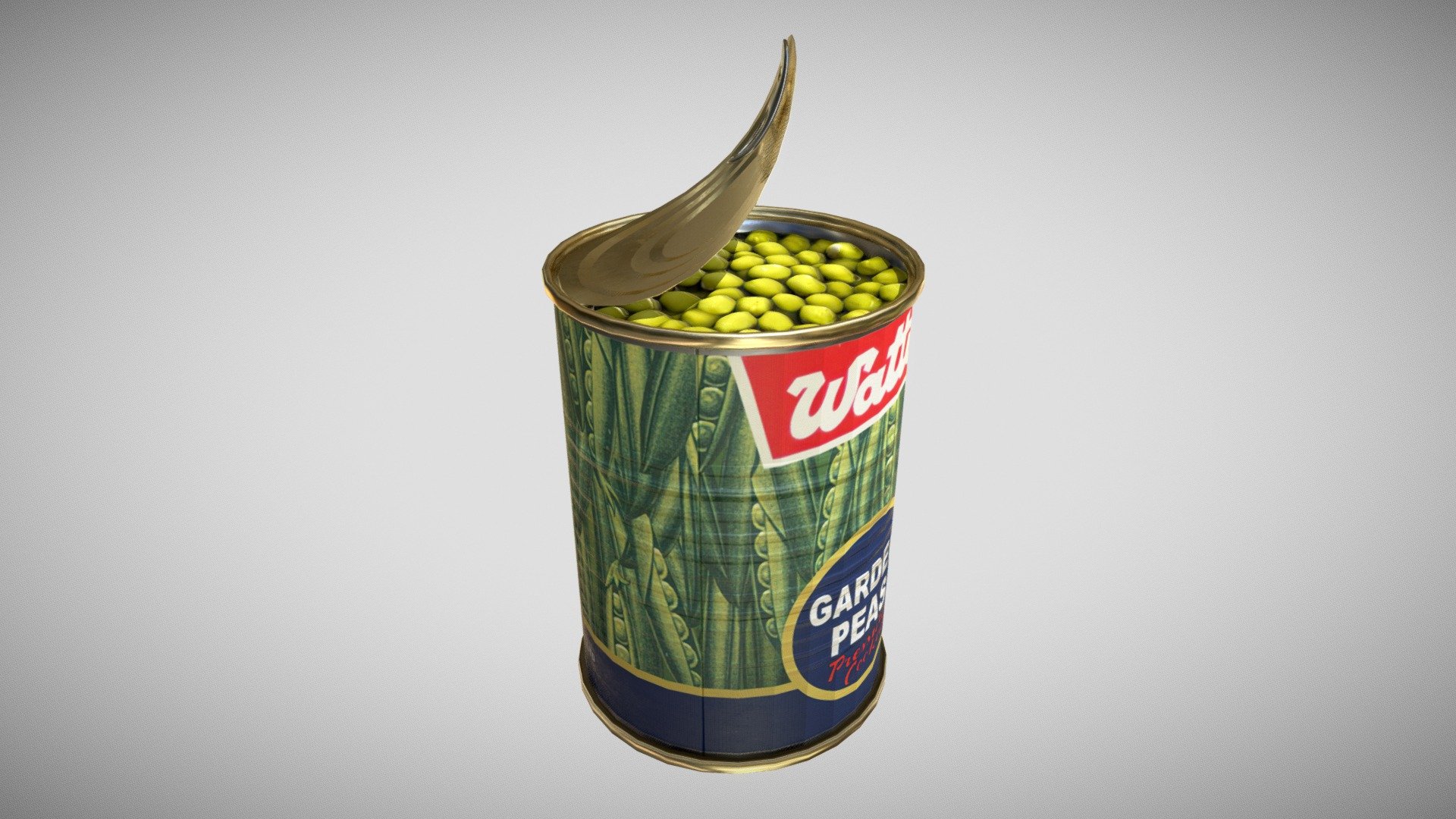 Tin Can Canned Green Peas Food Open 4K PBR - Buy Royalty Free 3D model ...