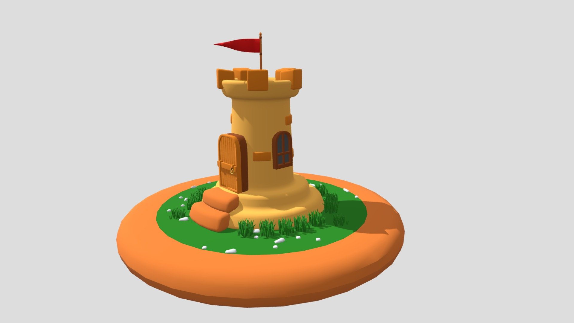 low poly Tower 3d model - Download Free 3D model by Moiz3DHub [165d0b7] - Sketchfab