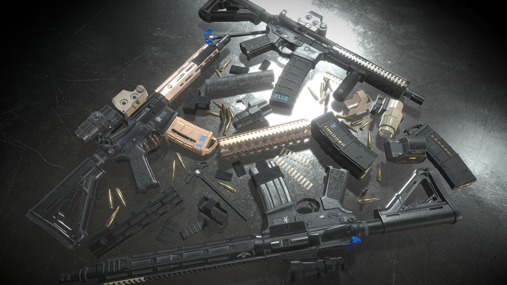 Custom AR-15 - 3D model by Bruno DH (@Bruno_DH) [166fc67] - Sketchfab