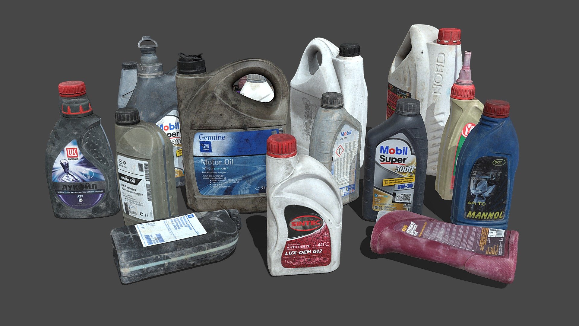 Garage Bottles and Canisters Pack - 3D model by kanistra [1673637 ...