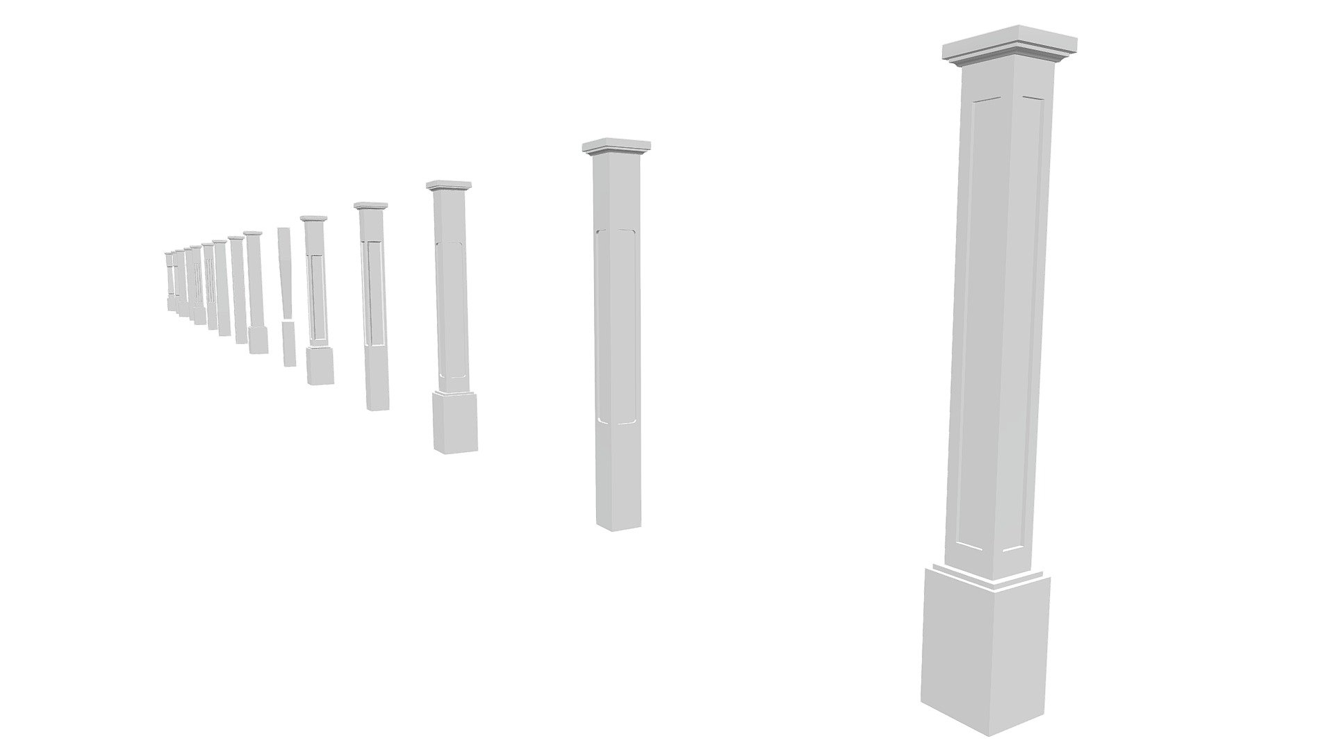 Posts 3D Views Proper - Download Free 3D model by Designer Staircases ...