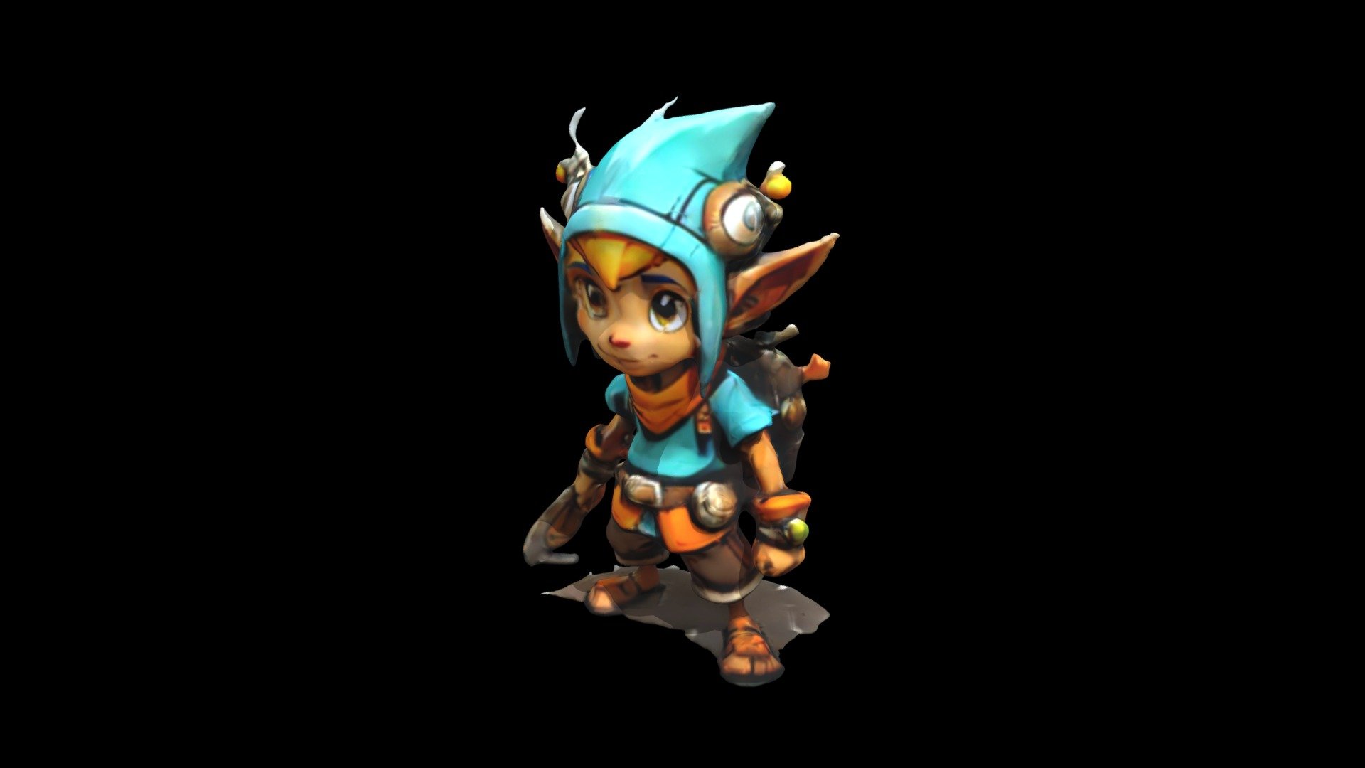 A Sprite-like Teenage Gnome Stands Ready with a - Download Free 3D model by klrxyz [167eb64 ...