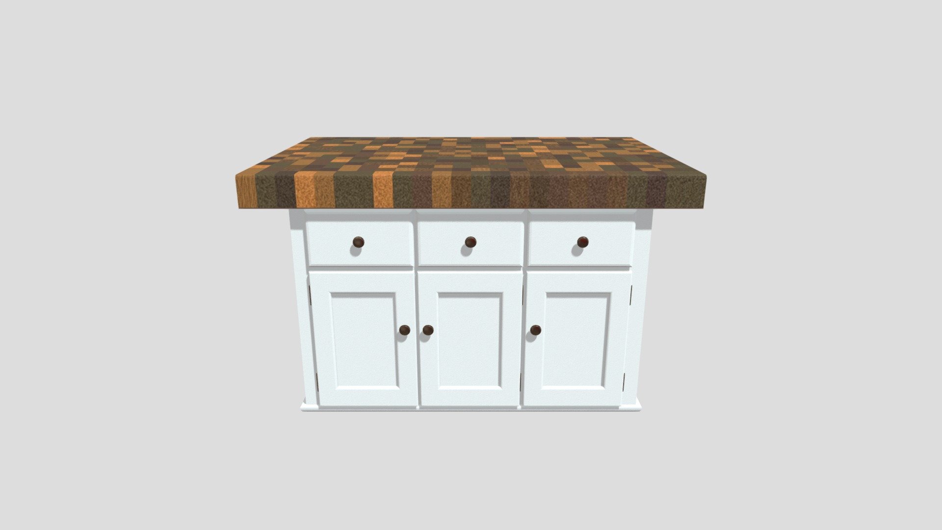 Butcher Block Table - 3D model by Island T | 3D (@islandT3D) [16838cb ...