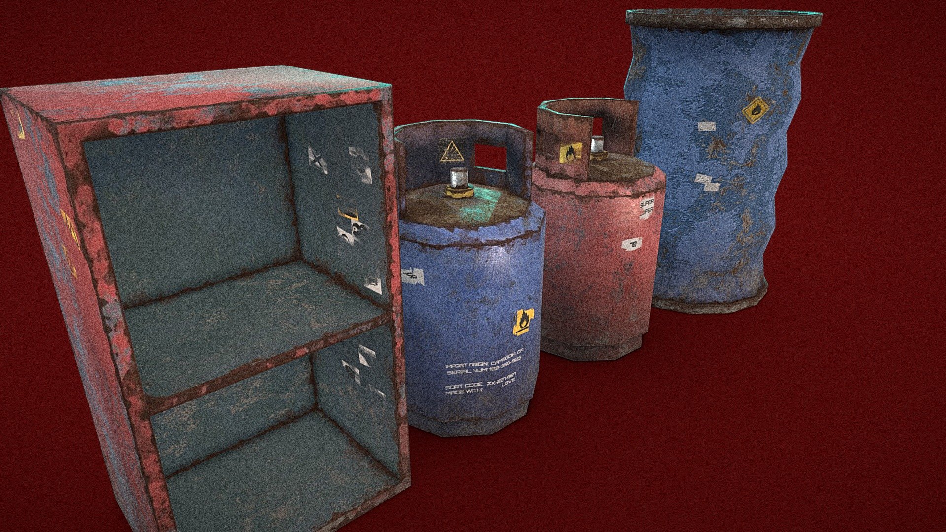 Gas cylinder Cabinet Barrel (2K Lowpoly) - Download Free 3D model by ...