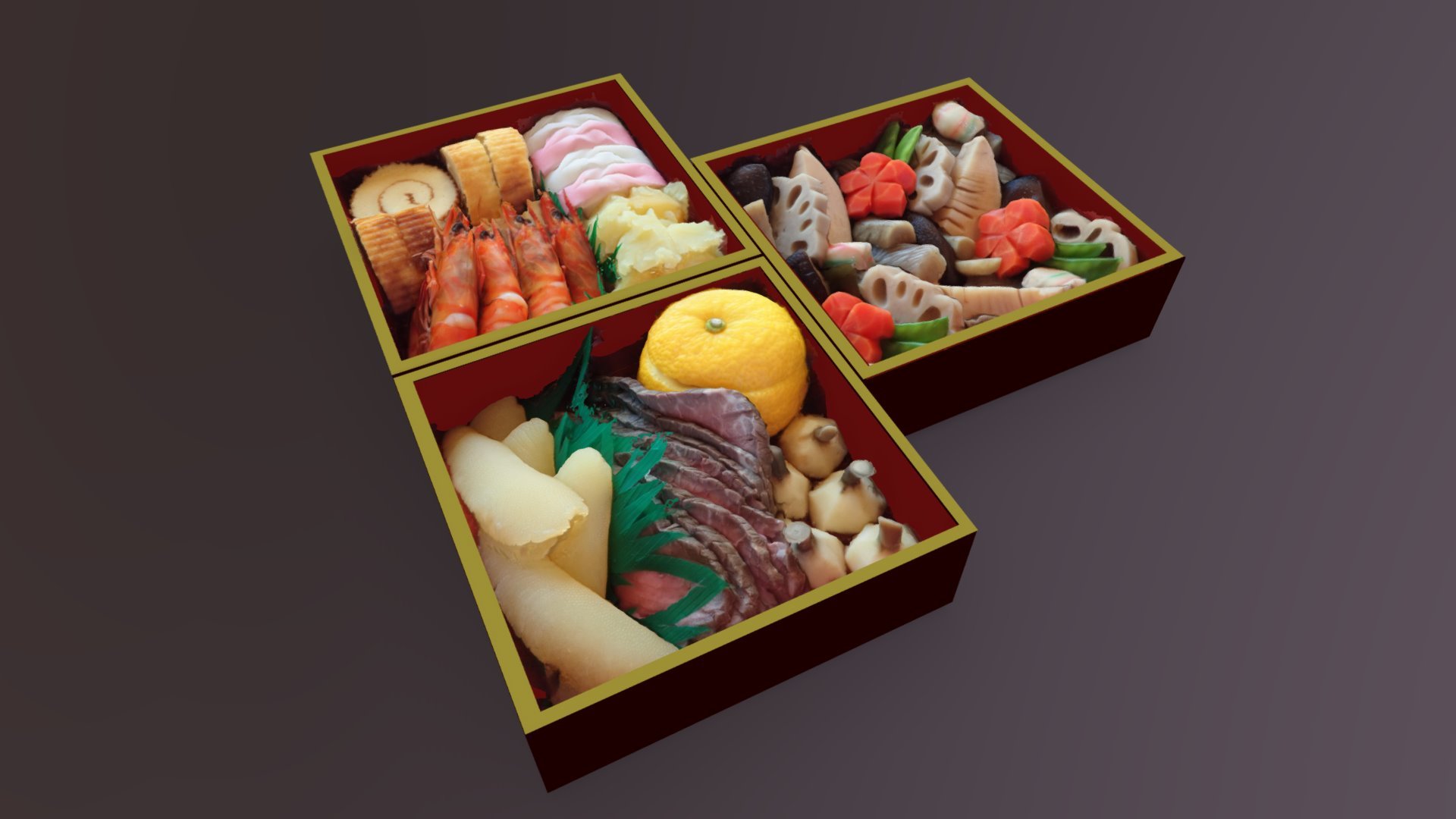 Osechi-Ryori (Japanese traditional dishes) - 3D model by Atsushi ...