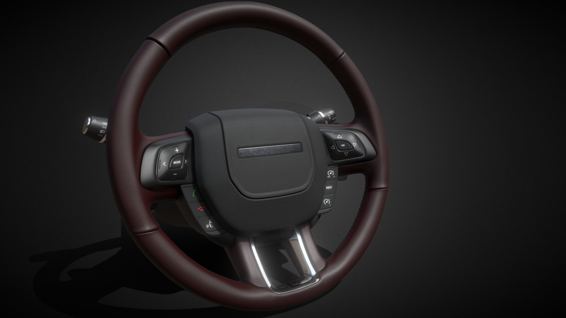 Range rover Evoque 2011 dark red steering wheel - Buy Royalty Free 3D ...