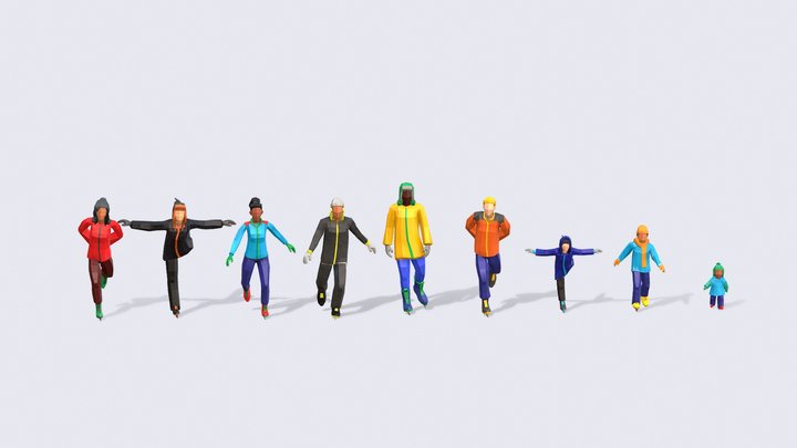 Ice Skaters - Rigged & Animated, a Characters & Person 3D Model by ...