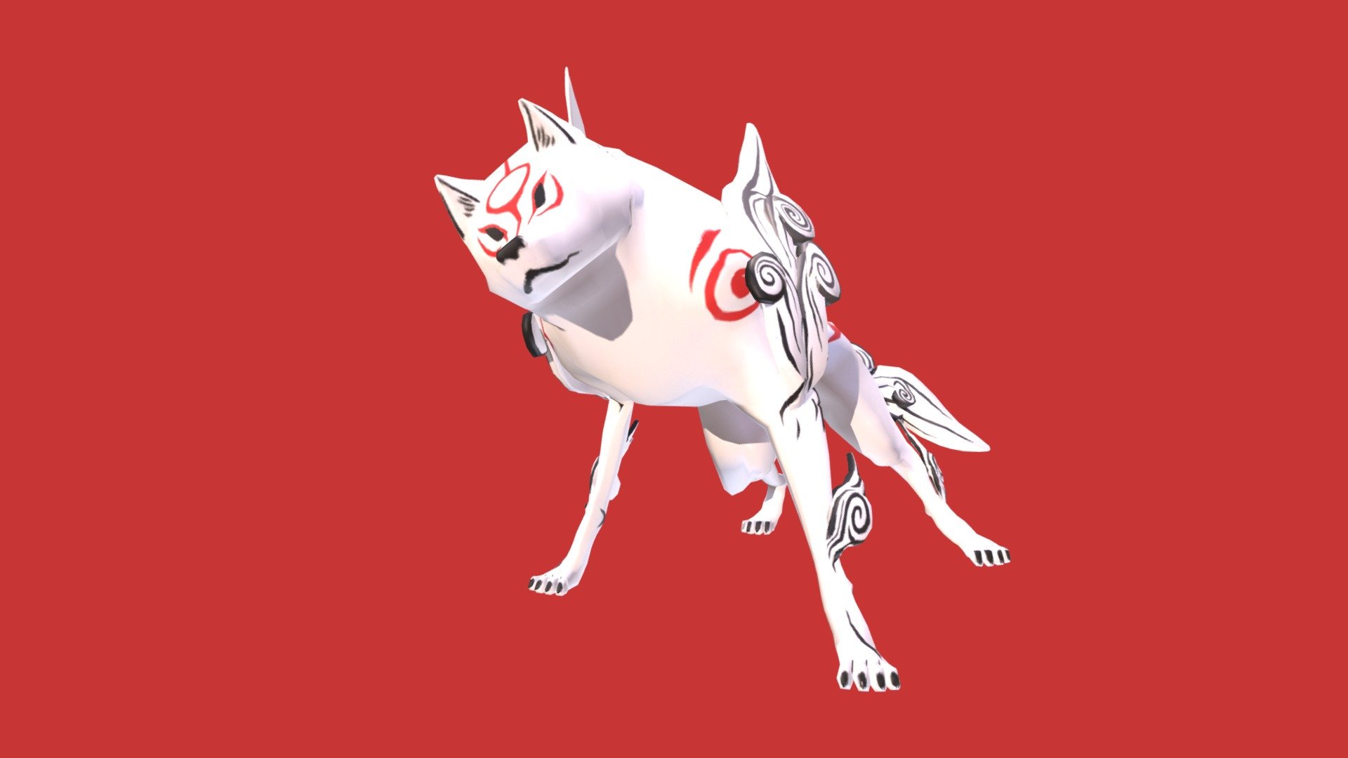 Okami Amaterasu 3d Model By Mgomez7 [16b72a8] Sketchfab