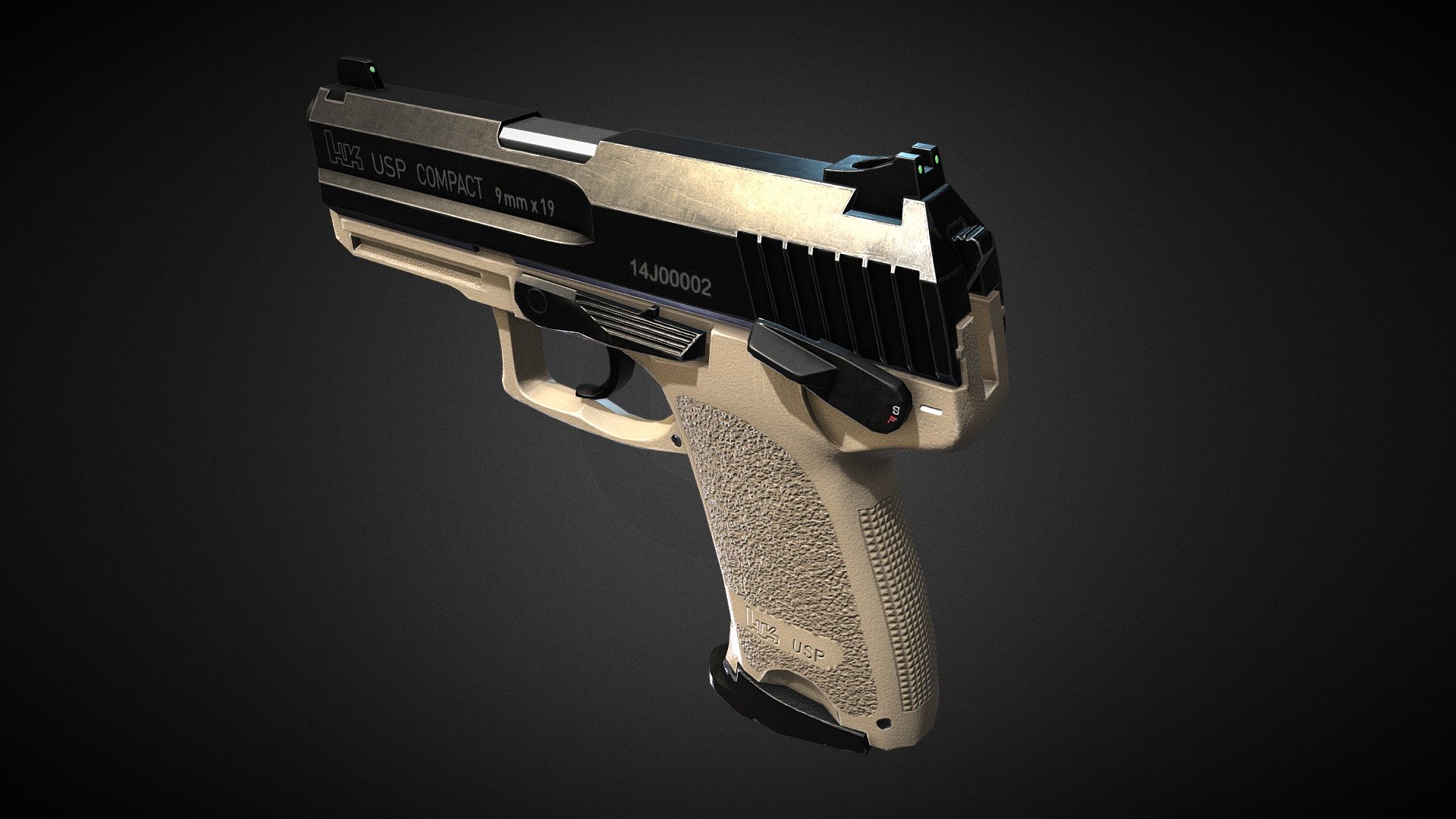 USP Compact 9x19 - 3D model by Averin_Sergey [16b840c] - Sketchfab