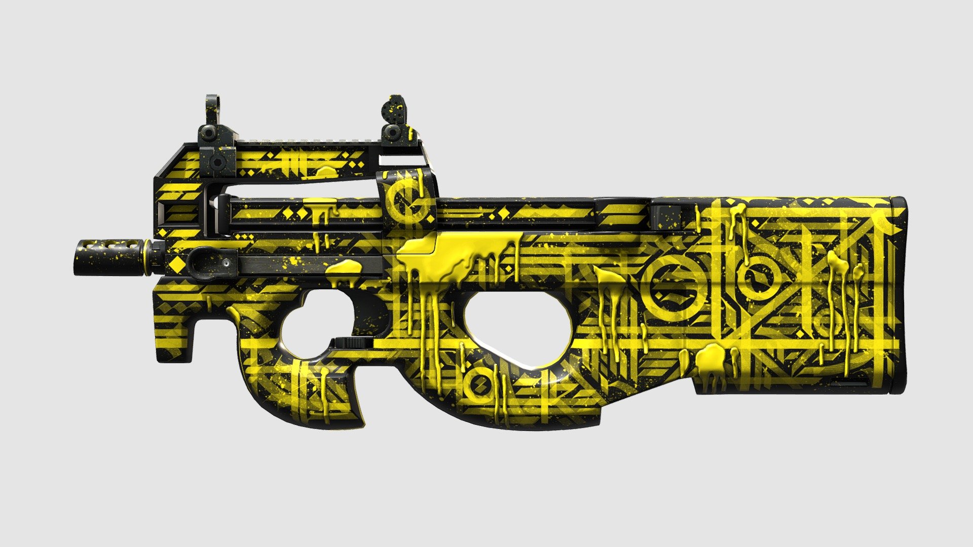 P90 Handwritten (yellow) v4 - 3D model by cursorYX [16c3643] - Sketchfab