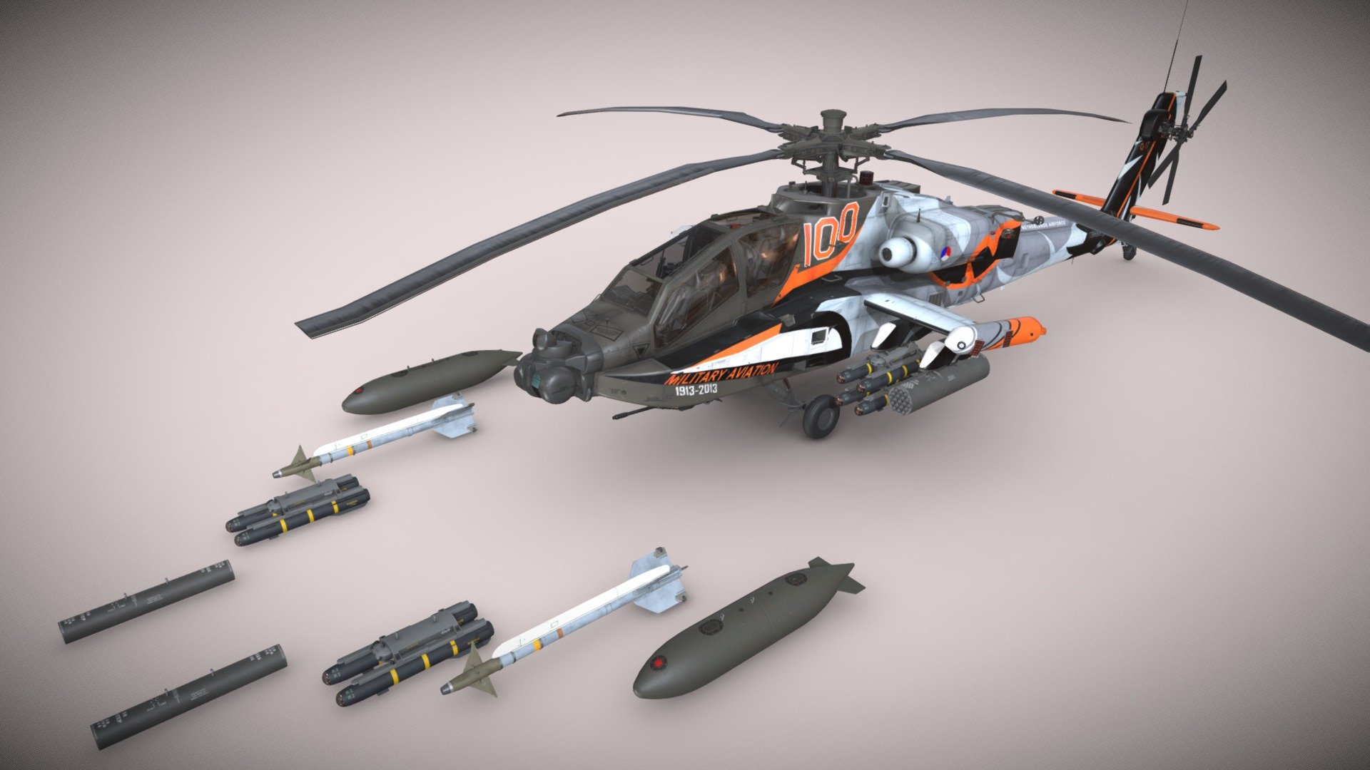 Apache AH-64D Netherlands Static - Buy Royalty Free 3D model by ...