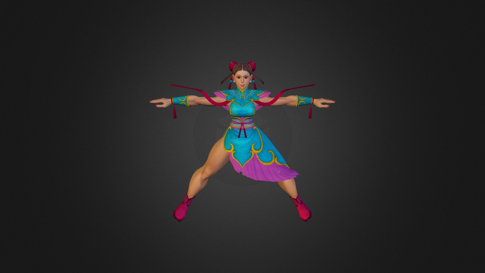 Chun- Li (3rd Costume) - 3D model by LorisC93 [16d0690] - Sketchfab