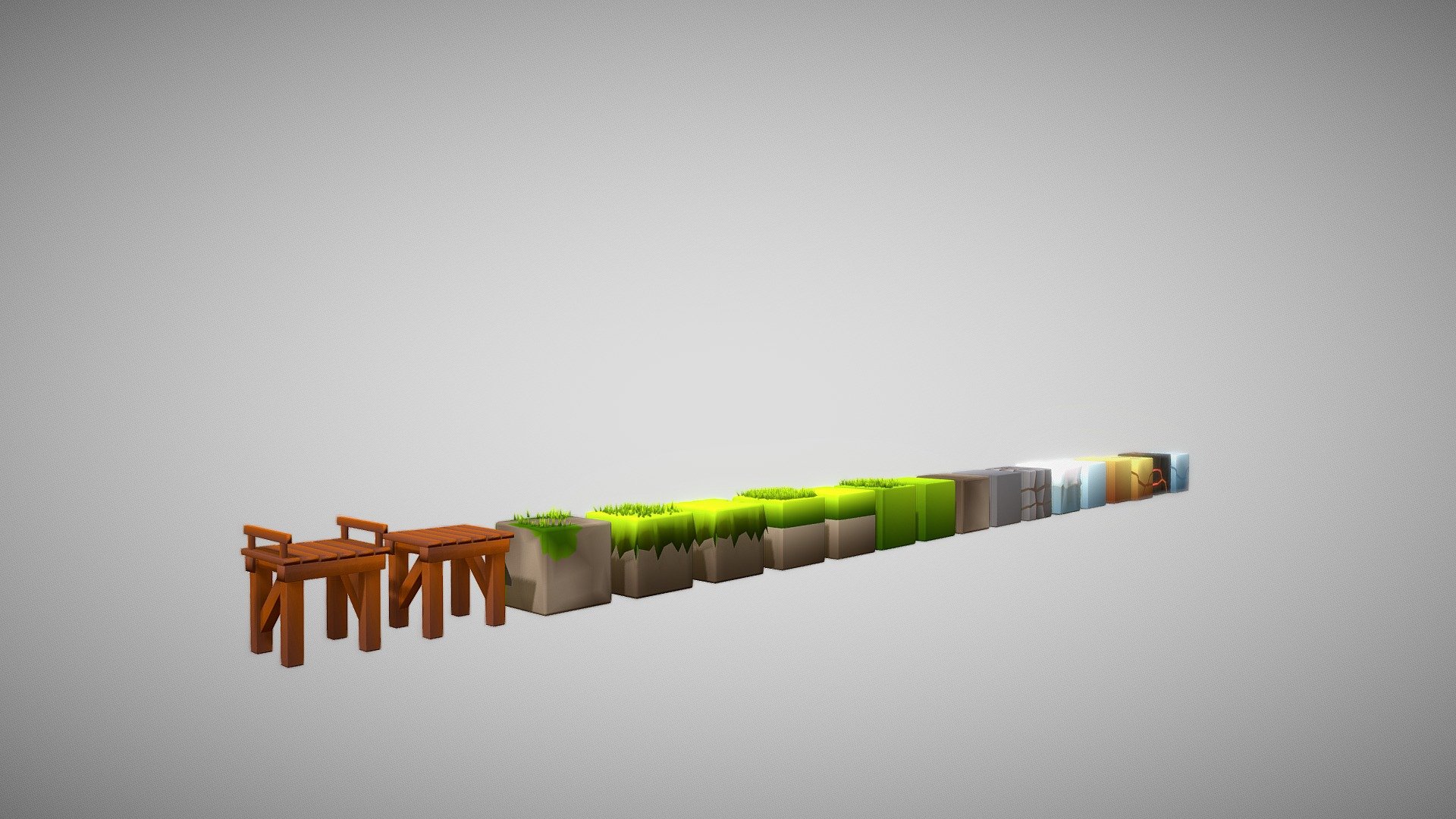 Gradient textured Environment Cubes asset - 3D model by olart3d ...