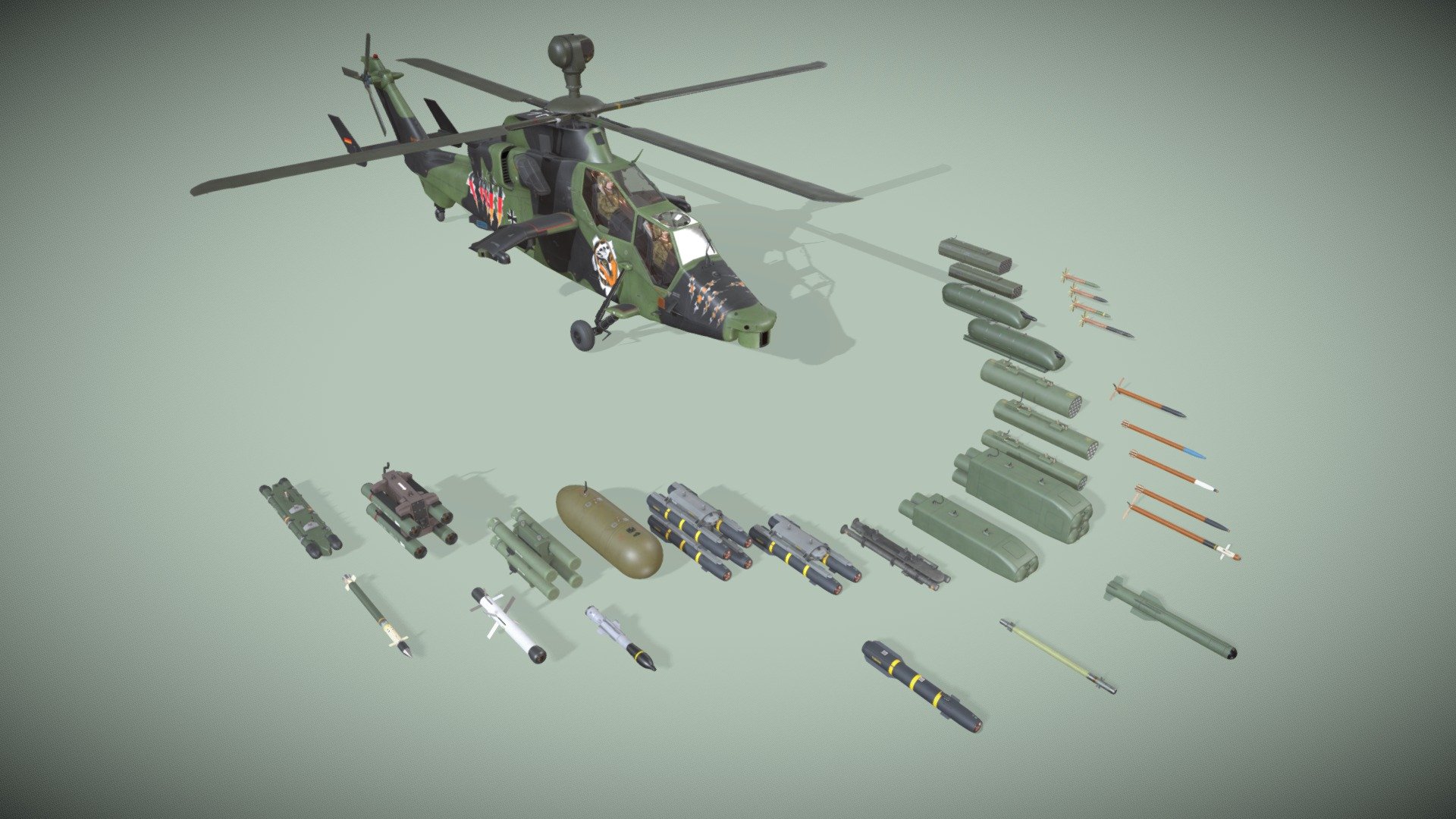 EC-665 Tiger HAC Germany Basic Animation - Buy Royalty Free 3D model by ...