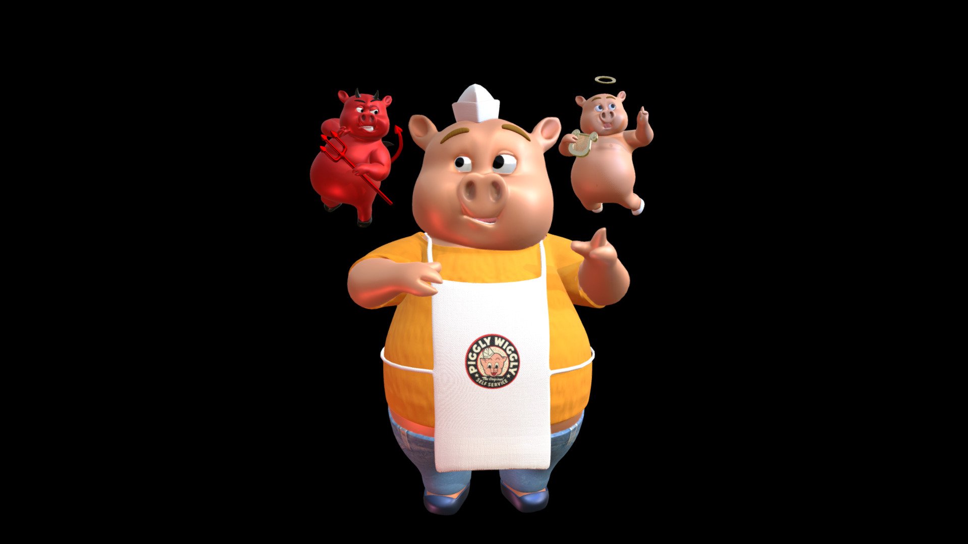 PigglyWiggly Devil vs. Angel - 3D model by Joel Anderson (@joel3d ...
