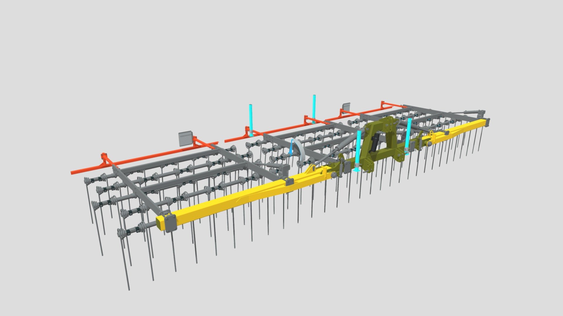 Spring harrow.Working widths 9.1 metrs - 3D model by Ruslan Onishchenko ...