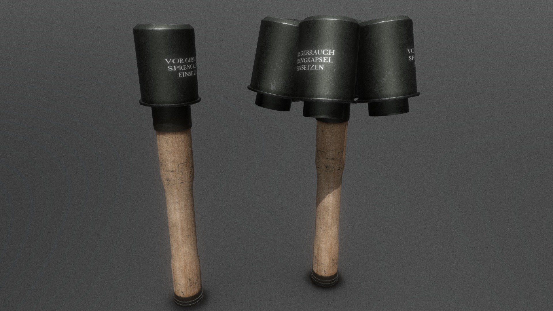 German Hand Grenades - Stielhandgranate 24 - Download Free 3D model by ...