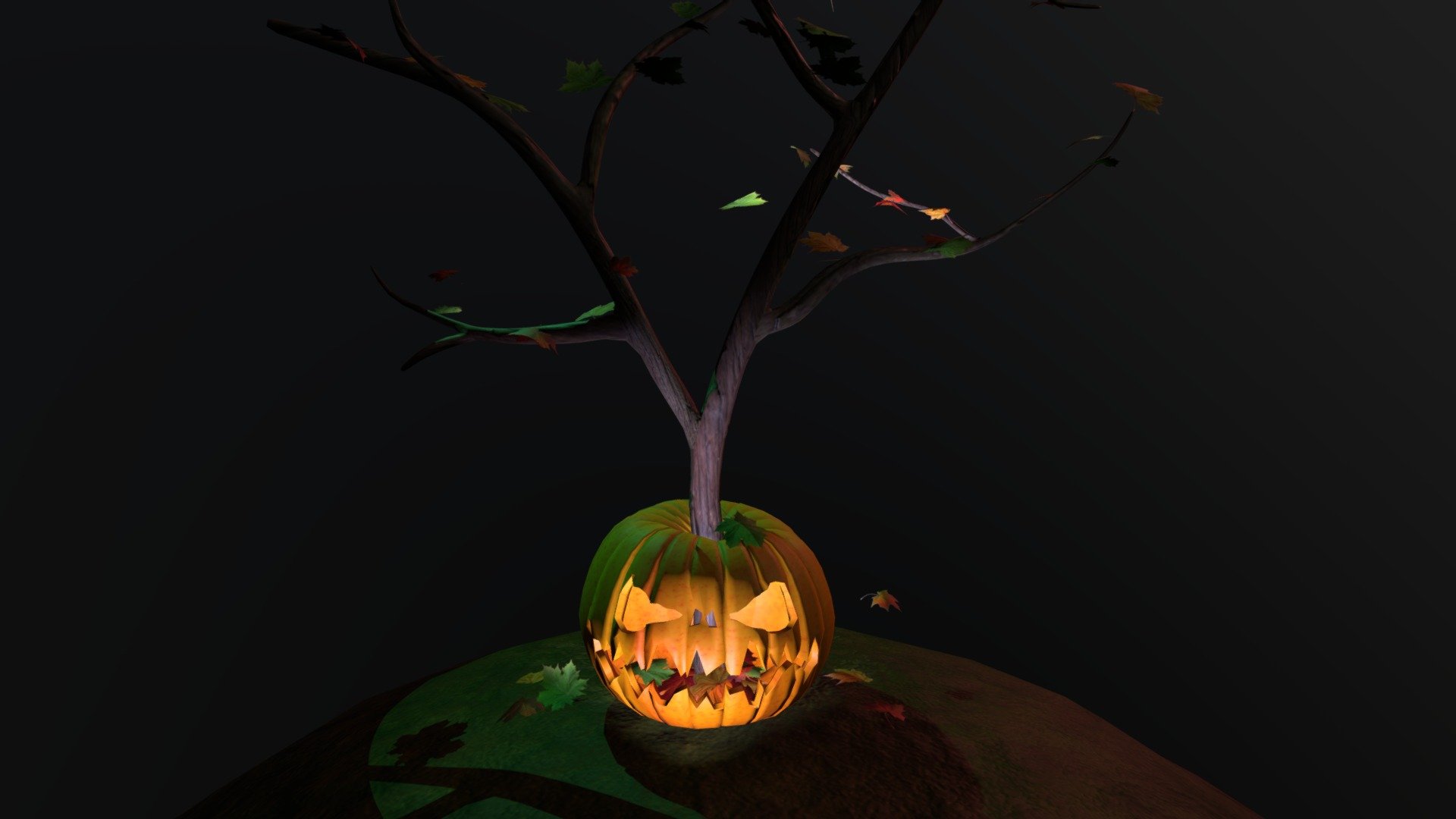Pumpkin Tree - 3D model by Kelly (@thekellychen) [16f04f3] - Sketchfab