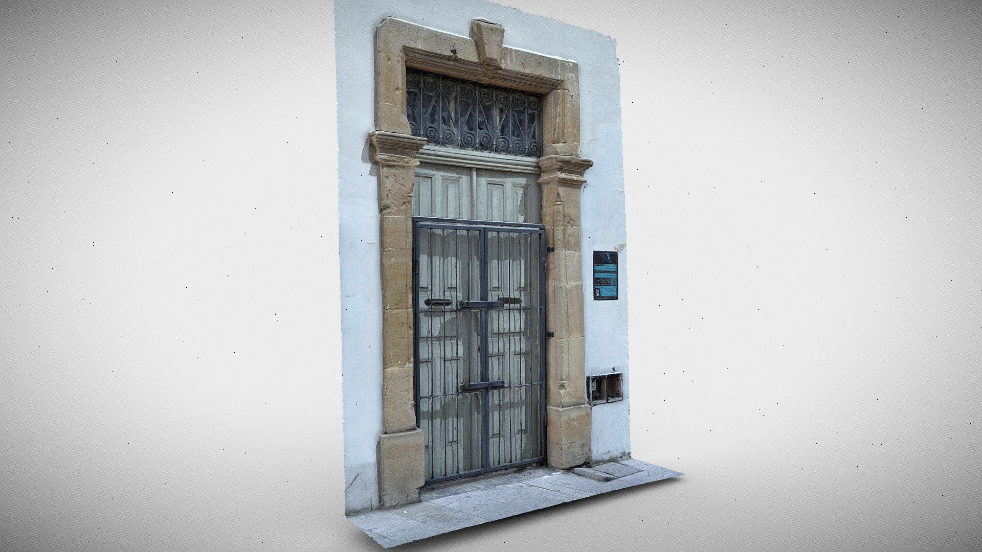 Traditional Door - with iron gate lock - Download Free 3D model by ...