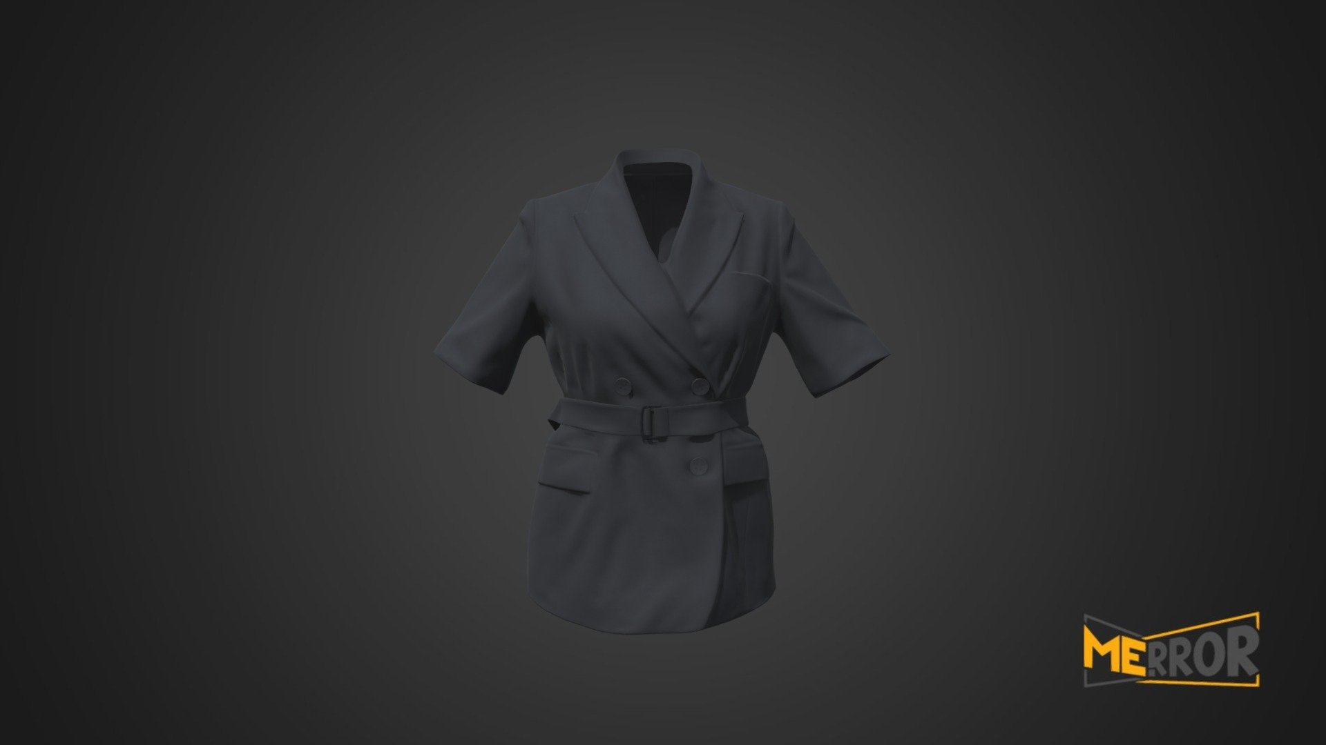 [Game-ready] Black Short-Sleeved Jacket - Buy Royalty Free 3D model by ...