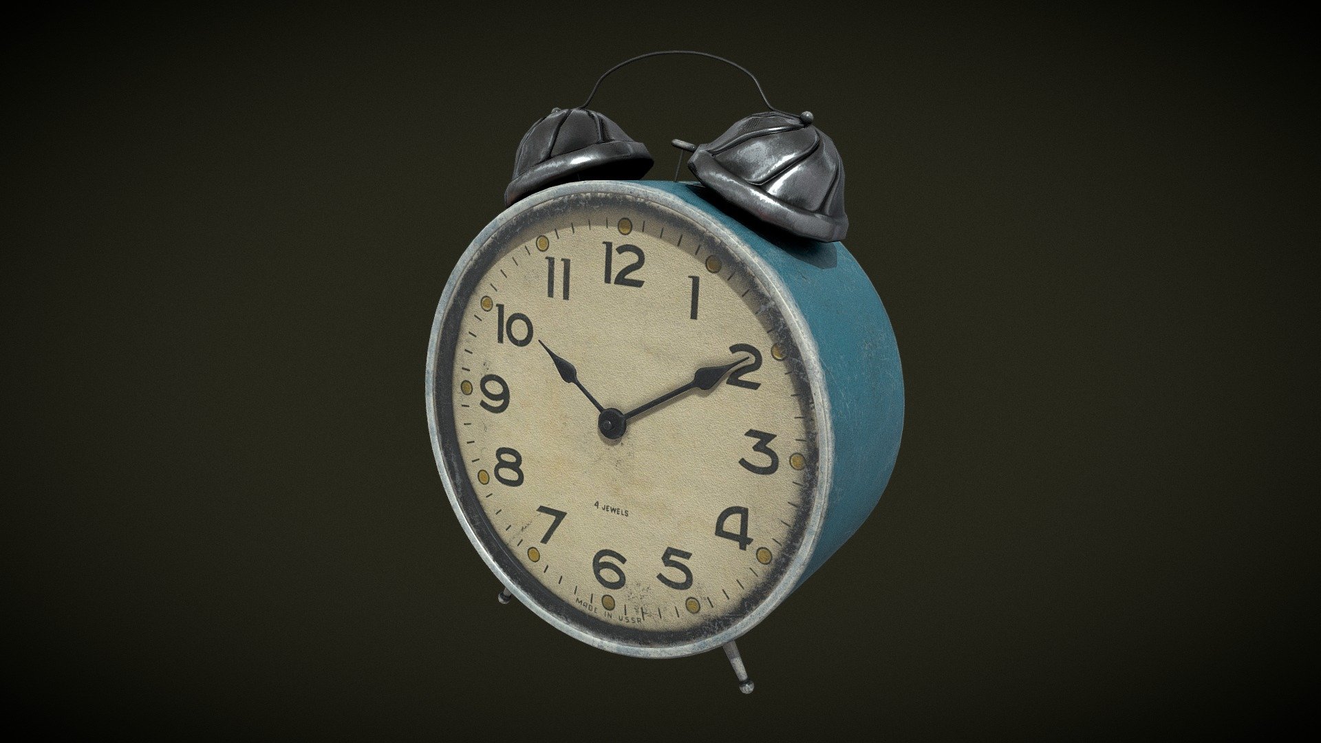 Vintage table clock MADE IN USSR blue - 3D model by cfGGjhn [16f55d8 ...