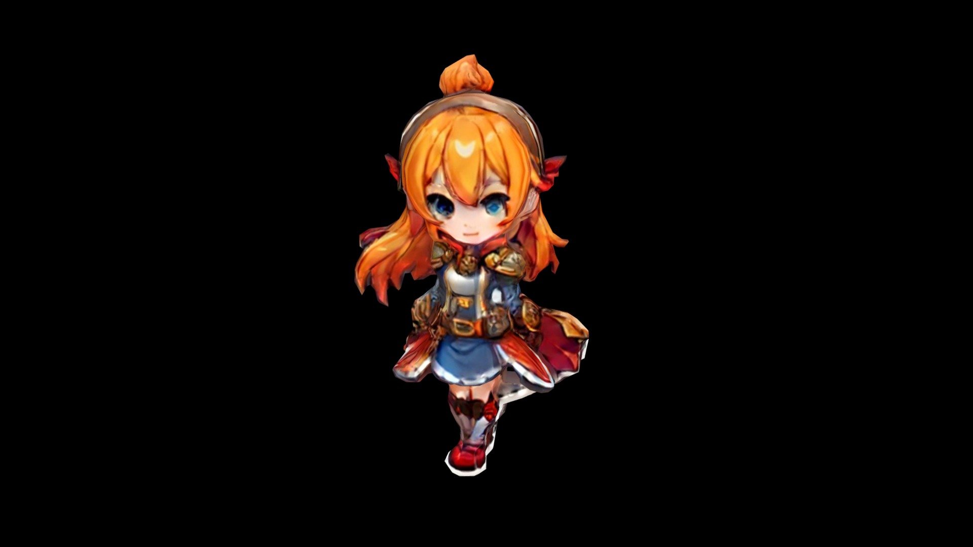 A sticker featuring a chibi-style character with - Download Free 3D ...